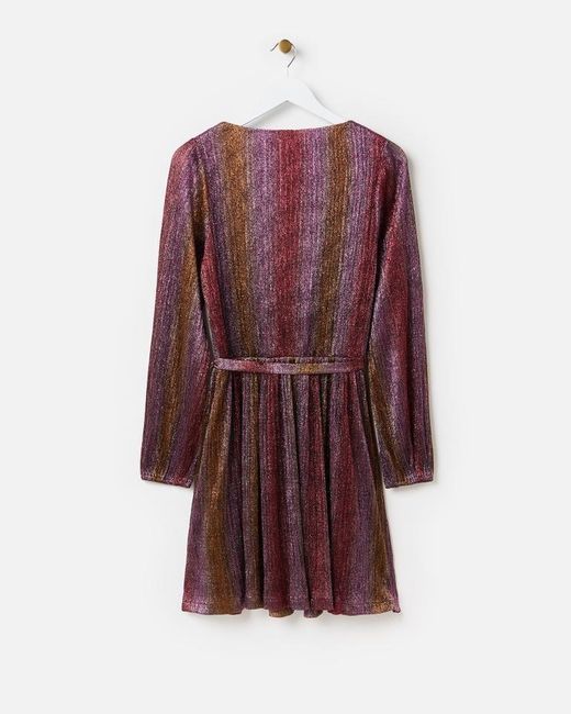 Oliver Bonas Ombre Metallic Mini Dress in Red | Lyst