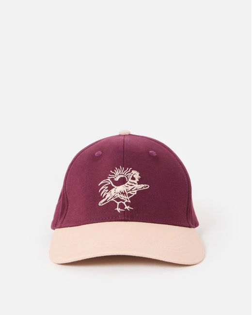 Oliver Bonas Grape & Cream Chicken Motif Cap Hat in Purple | Lyst UK