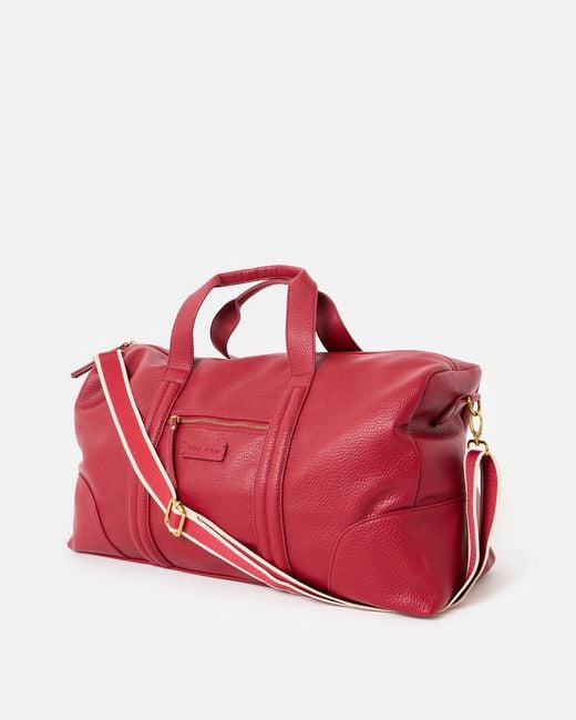 Oliver Bonas Hattie Cherry Weekend Bag in Red | Lyst UK