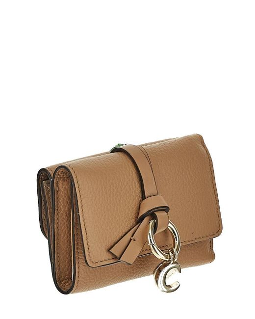 Chloé Mini Trifold Alphabet Wallet in Brown | Lyst