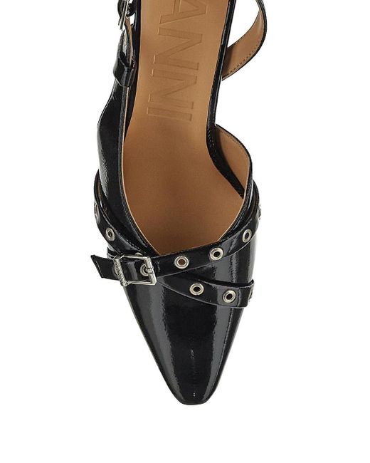 Ganni Eyelet Pump in Metallic | Lyst