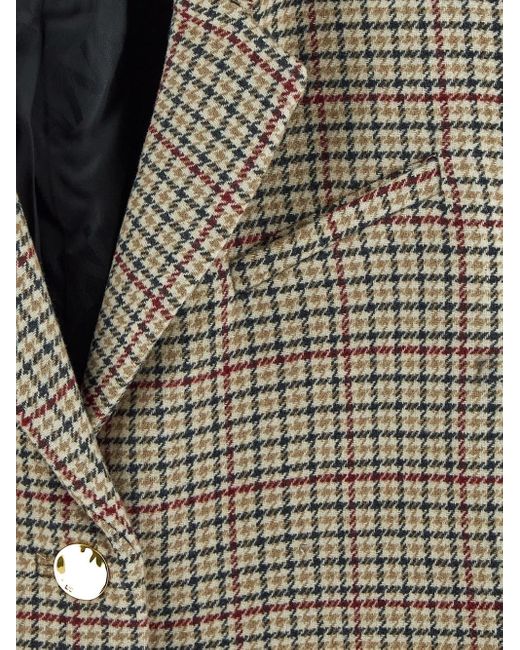 Ganni Check Jacket in Green | Lyst