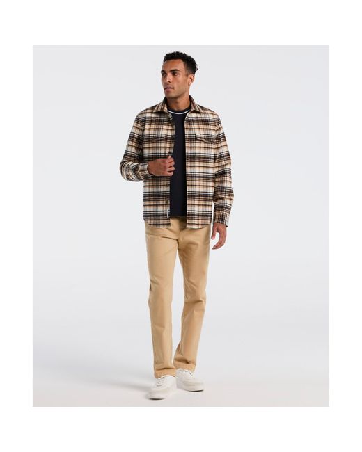 Original Penguin Plaid Flannel Shacket In Birch in Brown for Men | Lyst UK
