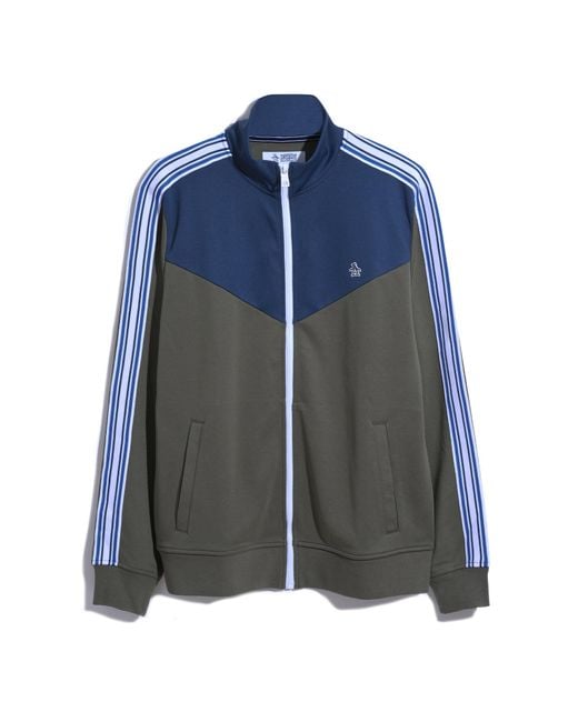 Original Penguin Chevron Double Knit Track Jacket In Dusty Olive in ...