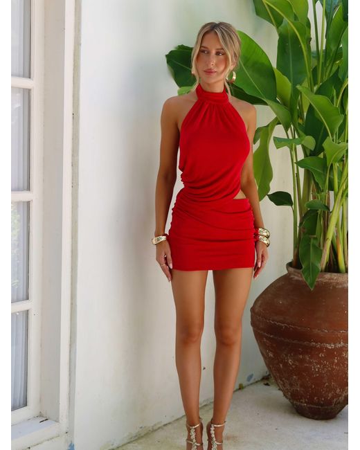 Outcast Simanea Mini Dress in Red | Lyst