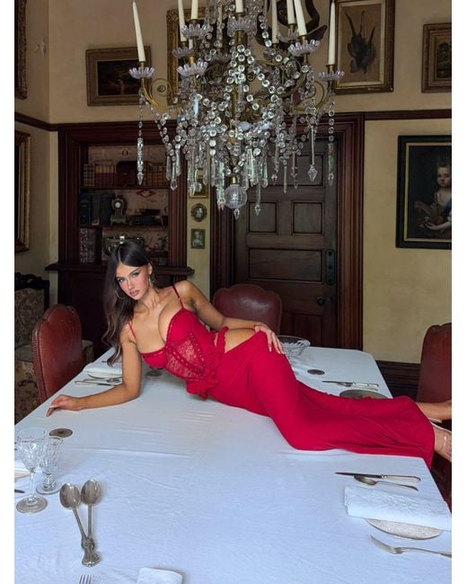 Outcast Beck Maxi Dress in Red | Lyst UK