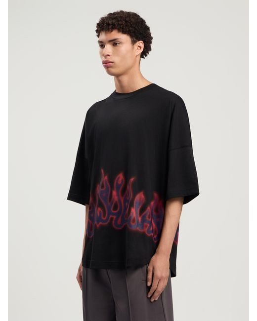 Palm Angels Flames Over T-Shirt in Black for Men | Lyst UK