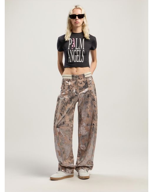 Palm Angels Flames Baby Tee in Blue | Lyst UK