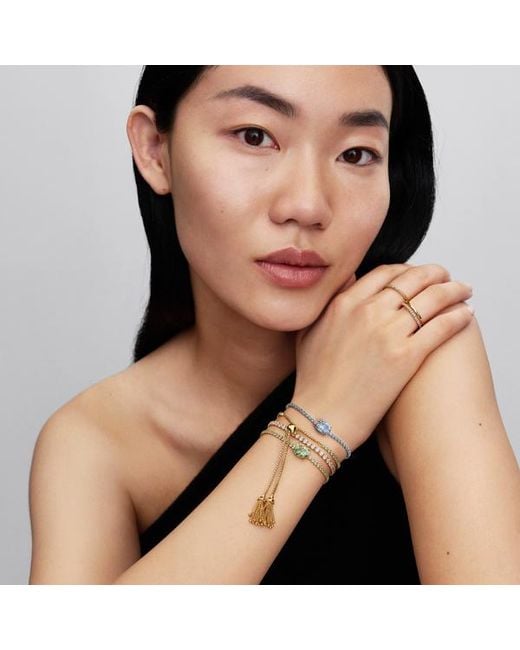 PANDORA Bridgerton Butterfly Slider Tennis Bracelet in Metallic | Lyst UK