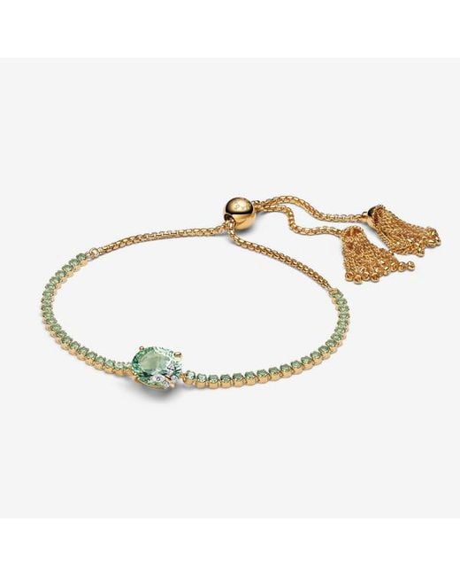 PANDORA Bridgerton Butterfly Slider Tennis Bracelet in Metallic | Lyst UK