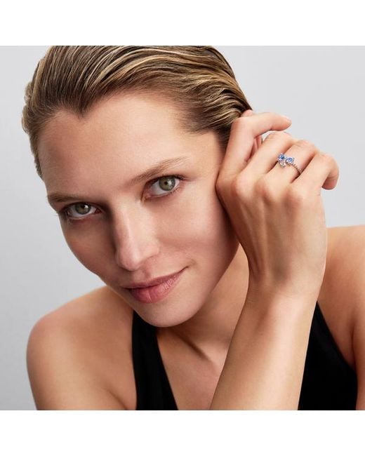 PANDORA Bridgerton Bow Ring in Blue | Lyst UK