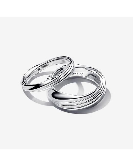 PANDORA Twisted Double Ring in Metallic | Lyst UK