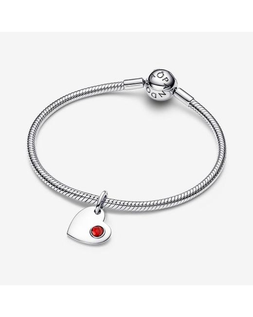 PANDORA January Heart Dangle Charm in White | Lyst UK