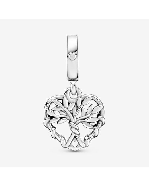 PANDORA Heart Family Tree Dangle Charm in Metallic | Lyst UK