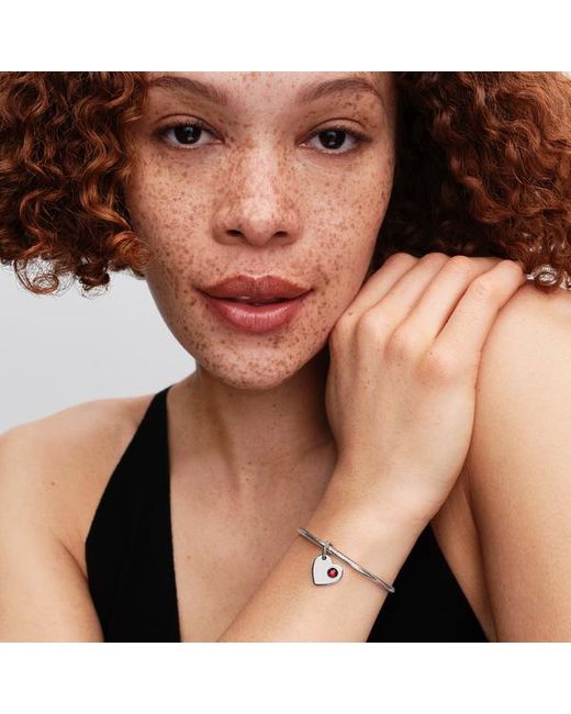 PANDORA January Heart Dangle Charm in White | Lyst UK