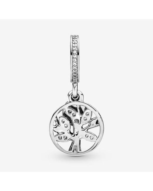 PANDORA Sparkling Family Tree Dangle Charm in White | Lyst UK