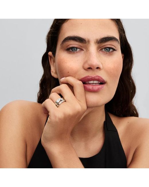 PANDORA Twisted Double Ring in Metallic | Lyst UK