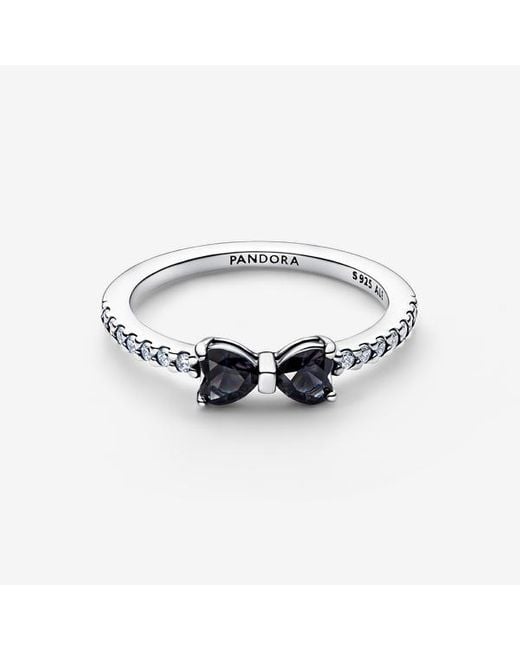 PANDORA Sparkling Bow Ring in Metallic | Lyst UK