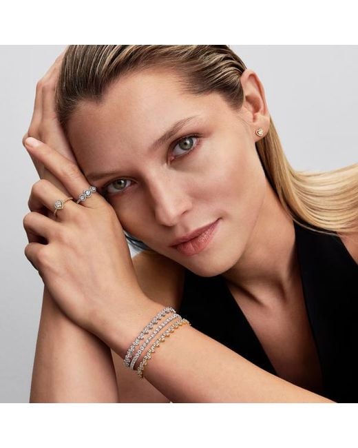 PANDORA Halo Heart Trilogy Ring in White | Lyst UK