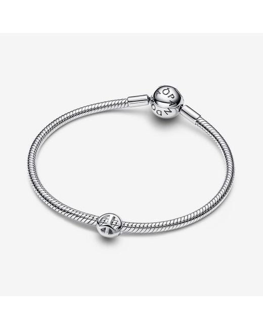 PANDORA Peace Symbol Mini Charm in Metallic | Lyst UK
