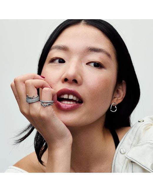 PANDORA Heart Family Tree Dangle Charm in Metallic | Lyst UK