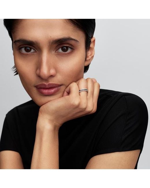 PANDORA Double Band Ring in Metallic | Lyst UK