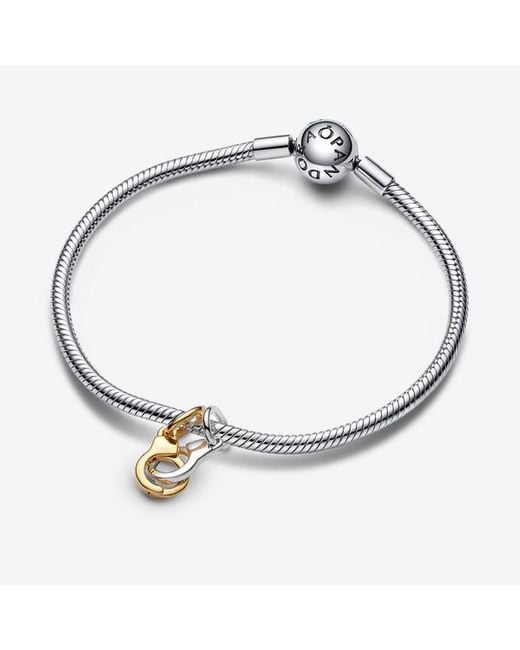 PANDORA Openable & Splittable Handcuffs Dangle Charm in Metallic | Lyst UK
