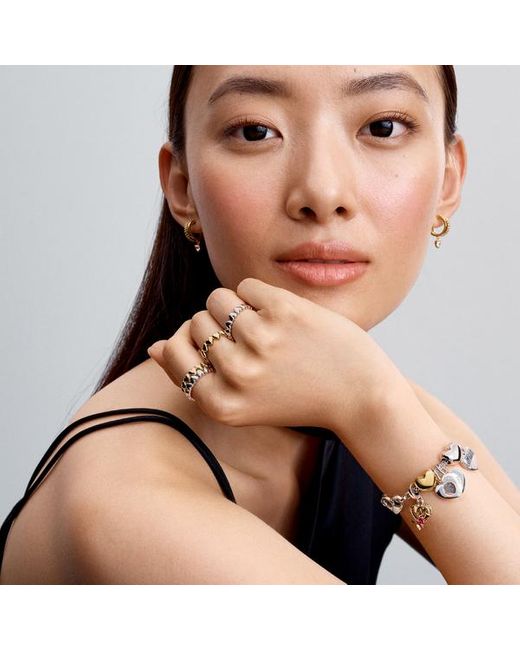 PANDORA Engravable Heart & Arrow Double Dangle Charm in Metallic | Lyst UK