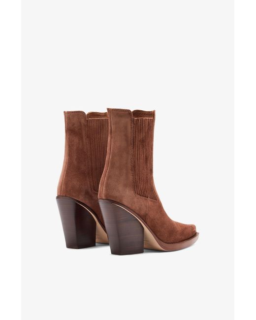 Paris Texas Canyon Calf Suede Ankle Boots in Brown | Lyst