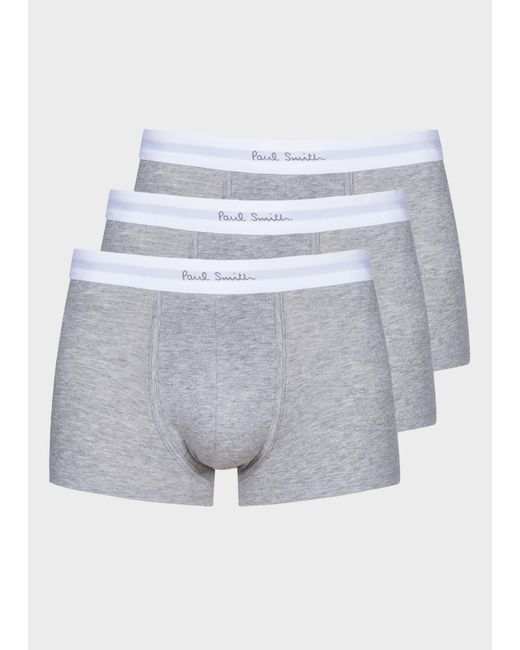 Paul Smith Organic Cotton Low-Rise Boxer Briefs Three Pack in Gray for ...