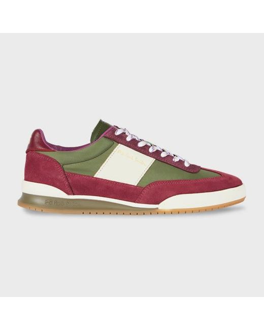 Paul Smith Burgundy And Khaki 'Dover' Trainers in Red for Men | Lyst