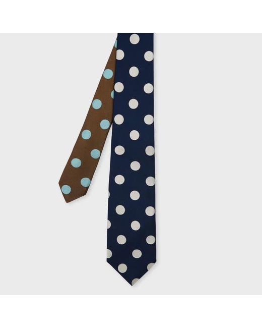 Paul Smith Silk Polka Dot Contrast Tie in Blue for Men | Lyst