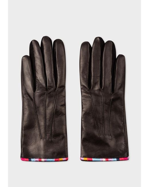 Paul Smith Leather 'swirl Stripe' Gloves in Black | Lyst Paul Smith Leather 'swirl Stripe' Gloves in Black | Lyst