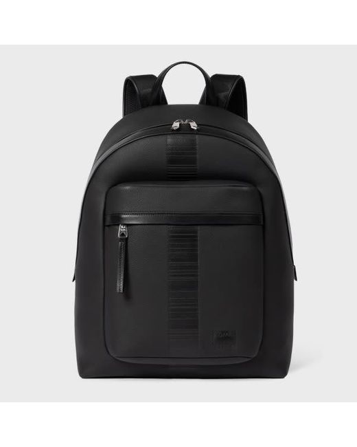 Paul Smith Leather Central 'Shadow Stripe' Backpack in Black for Men | Lyst