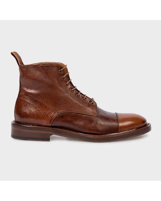 Paul Smith Tan Leather 'Newland' Boots in Brown for Men | Lyst