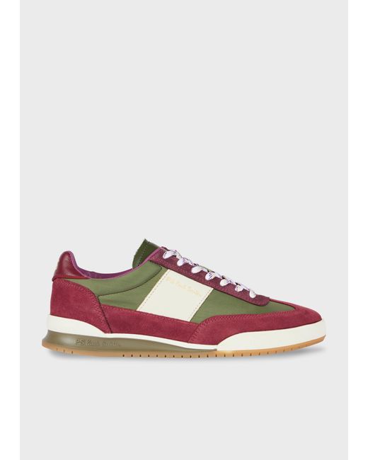 Paul Smith Burgundy And Khaki 'Dover' Trainers in Red for Men | Lyst