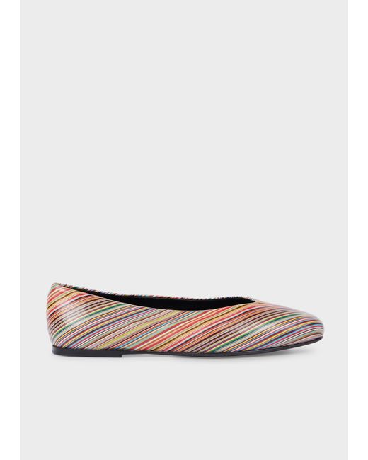 Paul Smith Signature Stripe Leather 'Topanga' Ballet Flats | Lyst