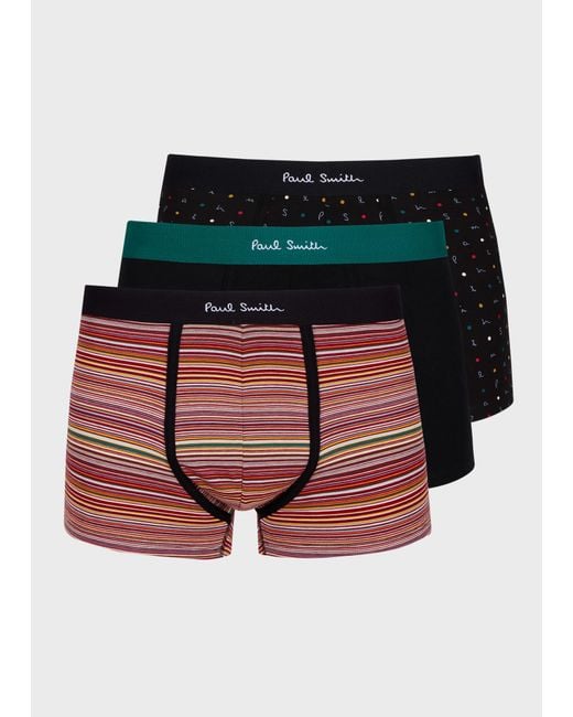 Paul Smith Mixed 'Signature Stripe' And 'Ps' Logo Boxer Briefs Three ...