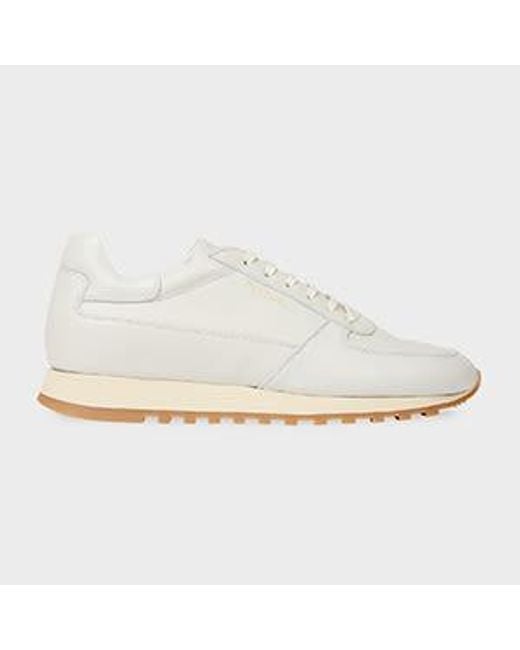 Paul Smith Stone 'Velo' Leather Retro Trainers in White | Lyst