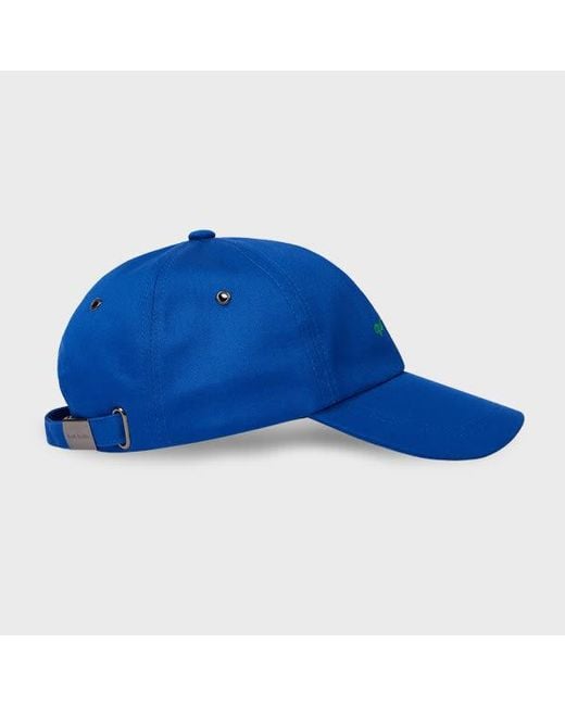 Paul Smith 'Bar Paul' Embroidered Cap in Blue for Men | Lyst