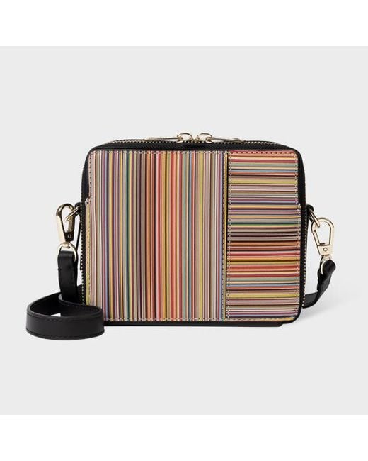 Paul Smith Leather 'Signature Stripe' Cross-Body Bag in Brown | Lyst