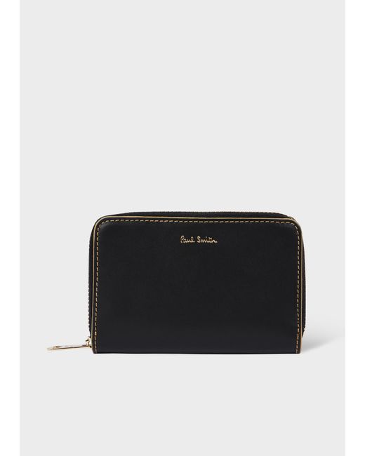 Paul Smith Leather Small Zip Around Purse in Black | Lyst UK