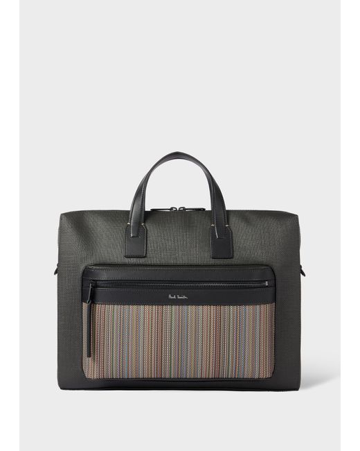 Paul Smith 'Signature Stripe' Coated Canvas Folio in Black for Men | Lyst