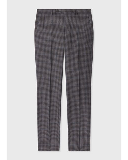 Paul Smith And Check Wool Trousers in Grey for Men | Lyst UK