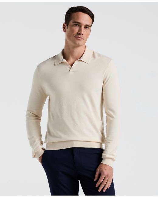 Perry Ellis Open Polo Sweater in Natural for Men | Lyst