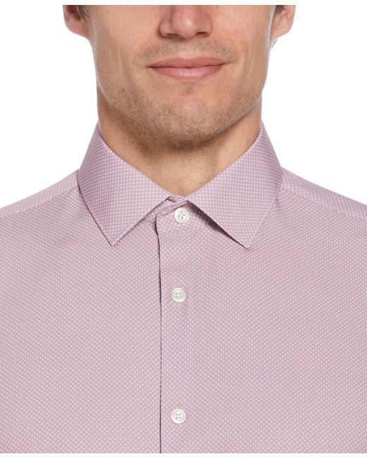 Perry Ellis Slim Fit Total Stretch Dot Dress Shirt in Purple for Men | Lyst