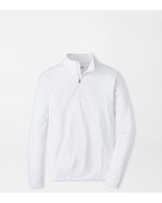 Peter Millar Perth Cross-Hatch Performance Quarter-Zip in White for Men ...