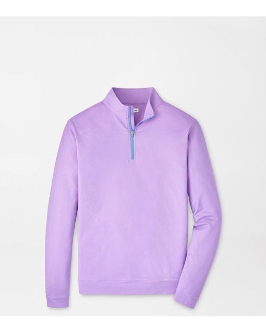 Peter Millar Perth Basketweave Performance Quarter-Zip in Purple for ...