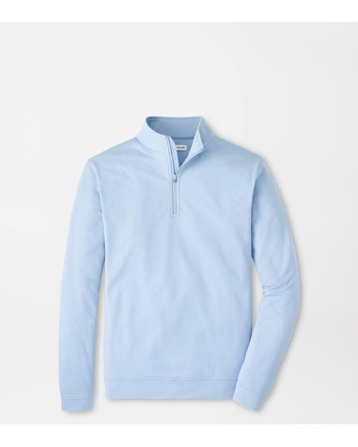 Peter Millar Perth Cross-Hatch Performance Quarter-Zip in Blue for Men ...