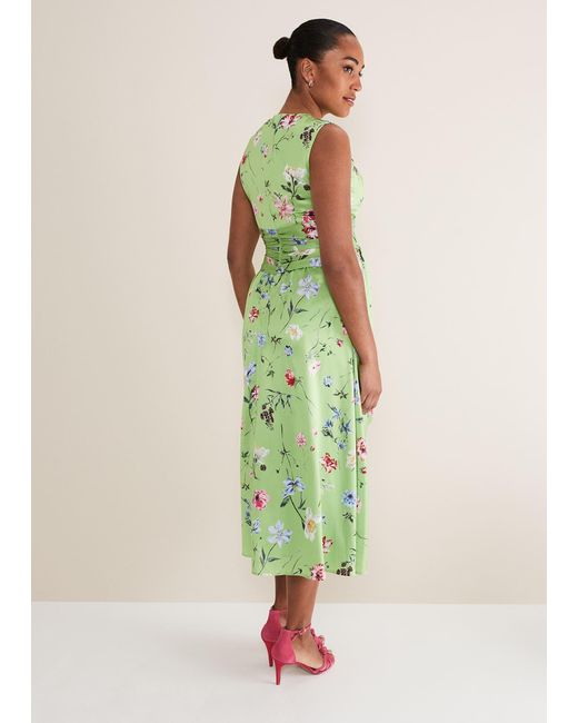 Phase Eight Corrin Floral Midi Dress in Green | Lyst UK